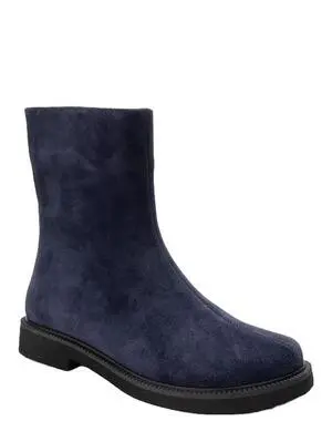 FOREVER & ALWAYS SHOES Lucano Leather Ankle Boot - Navy Suede
