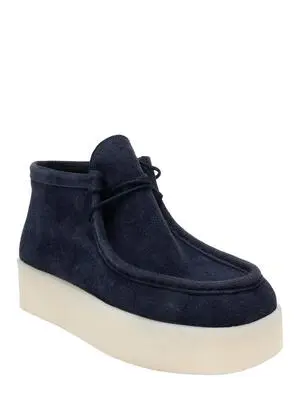 FOREVER & ALWAYS SHOES Melia Leather Platform Boot Navy Suede