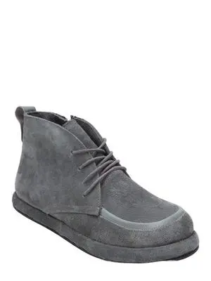 FOREVER & ALWAYS SHOES Martas Leather Zip Boots Grey Suede