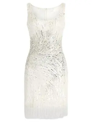 Jenny Packham Noella Sequined Embellished Mini Dress - Ivory