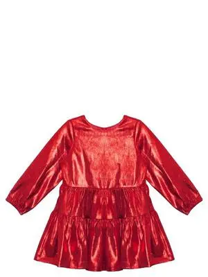 ISOBELLA & CHLOE Metallic Tiered Dress - Red