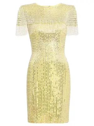 Jenny Packham Swish Sequin-embellished Beaded Mini Dress - Mimosa