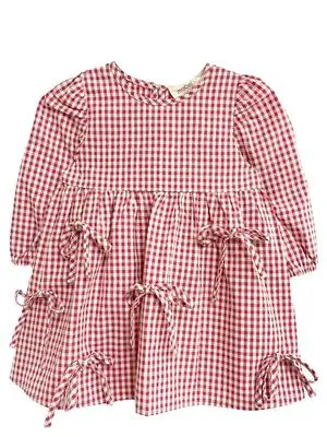 MABEL + HONEY Gingham Dress With Bows - Pink