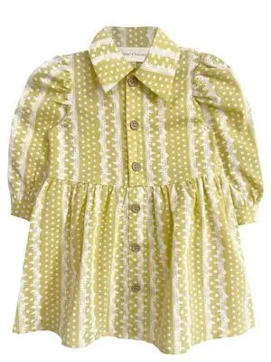 MABEL + HONEY Floral Striped Magnolia Dress - Yellow