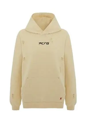 PCFG Cotton Destroyed Hoodie - Green-chino Green