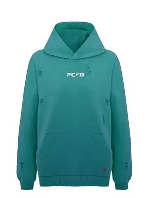 PCFG Cotton Destroyed Hoodie Green