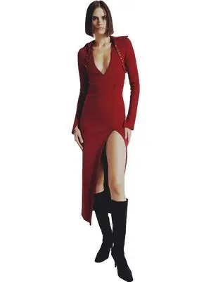 PCFG Your *itch Two Tone Rib Dress - Red