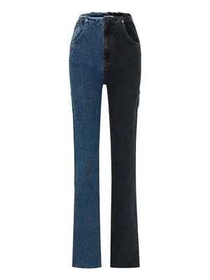 PCFG Two Tone Straight Leg Denim Pant - Black-blue