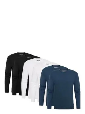 EPIC FITS Standard Long Sleeve Crew Neck T-shirt - Black/white/slate Blue