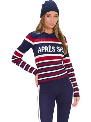 Show Me Your Mumu Slopes Sweater - Navy Apres Ski Stripe