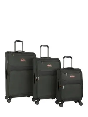 Quiksilver Buxton Suitcases Nylon Softside Expandable Luggage With Spinner Wheels - Charcoal