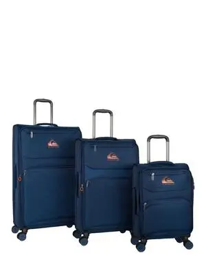 Quiksilver Buxton Suitcases Nylon Softside Expandable Luggage With Spinner Wheels - Navy