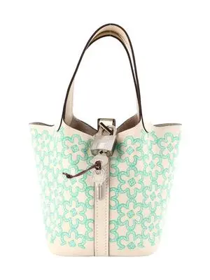 HERMES Picotin Lock Bag Lucky Daisy Printed Swift Micro - Nata