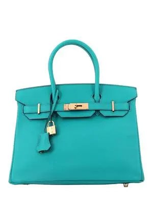 HERMES Birkin Handbag Blue Epsom With Gold Hardware 30 - Bleu Paon