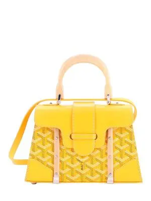GOYARD Structured Saigon Top Handle Bag Coated Canvas Mini - Yellow