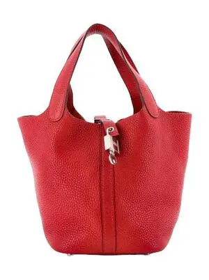 Hermès Picotin Lock Bag Clemence Pm Red