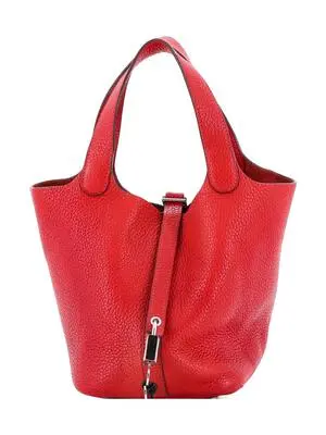 HERMES Picotin Lock Bag Clemence Pm - Rouge Vif