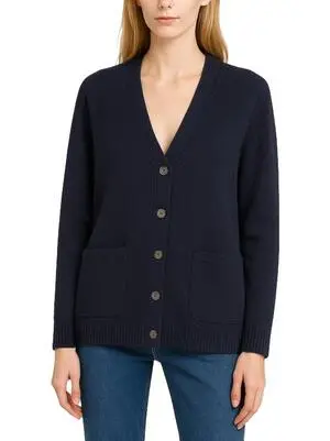 NOCTURNE Button-up Fleece Sweatshirt - Navy Blue