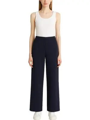 NOCTURNE Wide-leg Jersey Pants - Navy Blue