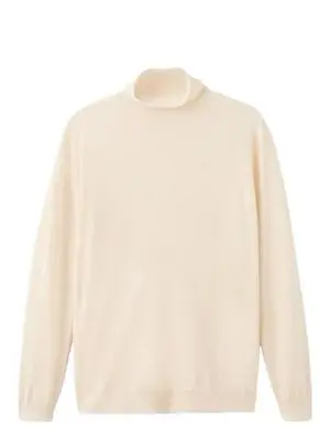 Mango Turtleneck Long Sleeve Sweater - Pastel Yellow