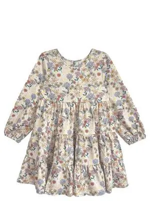 MABEL + HONEY Flower Field Tiered Dress - Pink