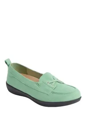 COMFORTVIEW Orthotic Microsuede Slip-on Flat - Sage