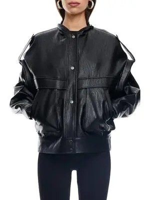 Lioness Madame Faux Leather Jacket - Onyx