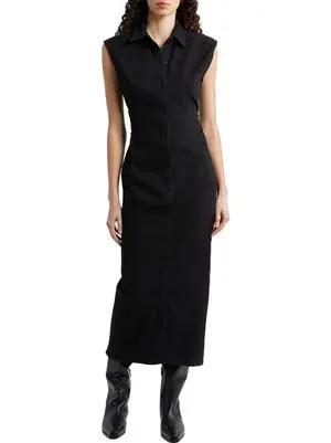 Rag & Bone Leah Airflex Midi Shirt Dress - Black