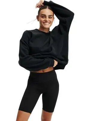 Cotton:on Active Plush Crew Pullover - Black
