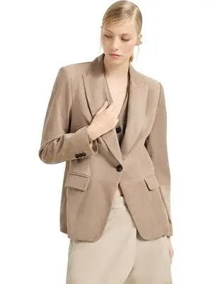 Brunello Cucinelli Suede Blazer - Light Brown