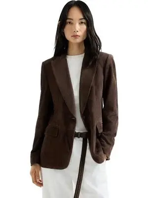 Brunello Cucinelli Suede Blazer - Rust Brown