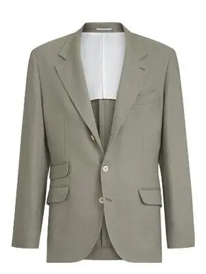 Brunello Cucinelli Hopsack Deconstructed Blazer - Khaki