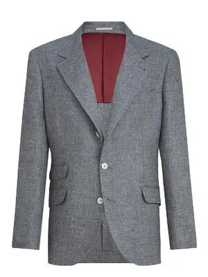 Brunello Cucinelli Hopsack Deconstructed Blazer - Medium Grey