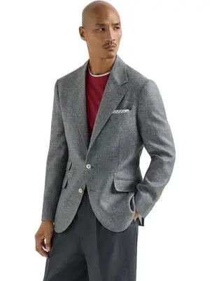 Brunello Cucinelli Hopsack Deconstructed Blazer - Medium Grey