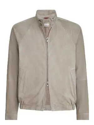Brunello Cucinelli Suede Zip-up Jacket - Khaki