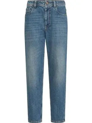Brunello Cucinelli Baggy Tapered Trousers - Denim