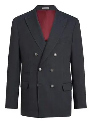 Brunello Cucinelli Chevron Deconstructed Blazer - Anthracite