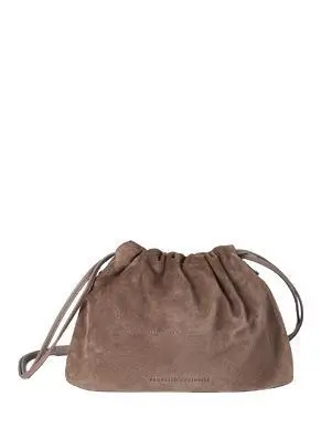 Brunello Cucinelli Suede Pouch Bag - Brown