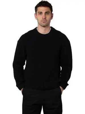 LEISURE LAB Quilted Crewneck Black