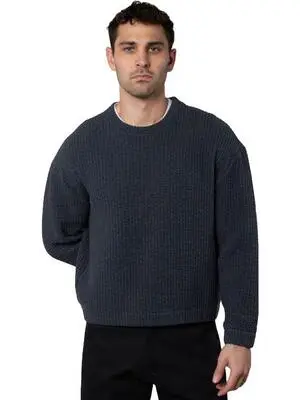 LEISURE LAB Quilted Crewneck Charcoal