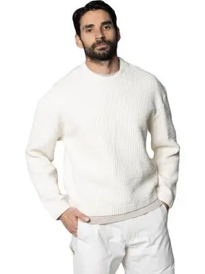 LEISURE LAB Quilted Crewneck - Ivory