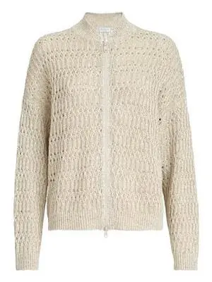 Brunello Cucinelli Dazzling Braids Cardigan - Beige