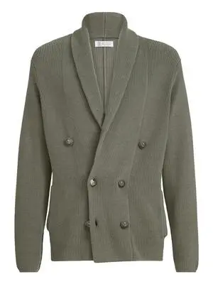 Brunello Cucinelli Cardigan With Metal Buttons - Khaki