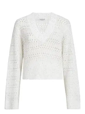 Brunello Cucinelli Cable Knit Sweater - White