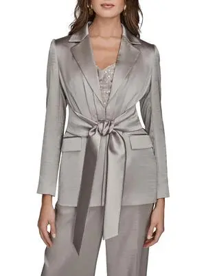 Donna Karan New York Metallic Tie Front Blazer - Vapor