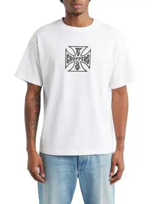 ID SUPPLY CO West Coast Choppers Twin Cobras Cotton Graphic T-shirt - White
