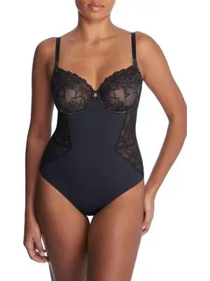 Natori Full Fit Underwire Bodysuit - Black/cafe