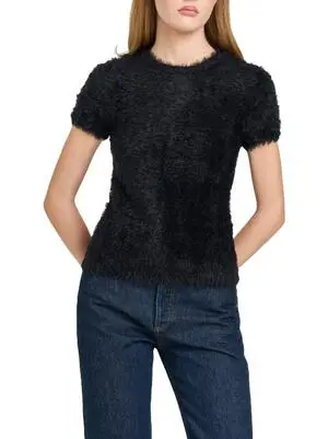 WAYF Hannah Short Sleeve Sweater Black