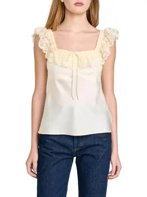 WAYF Ella Lace Trim Camisole - Antique Ivory