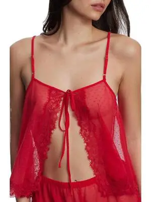 SKARLETT BLUE Entice Lace Cami - Bright Cherry